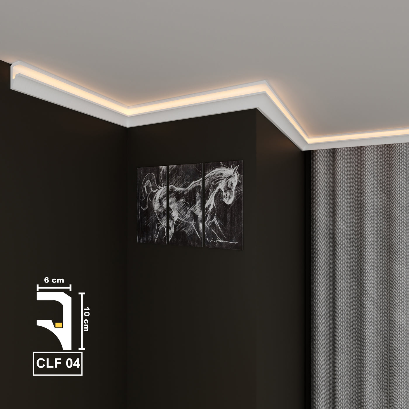 Led Coving Cornice Moulding Ceiling Decoration CLF04 | Fast Decor