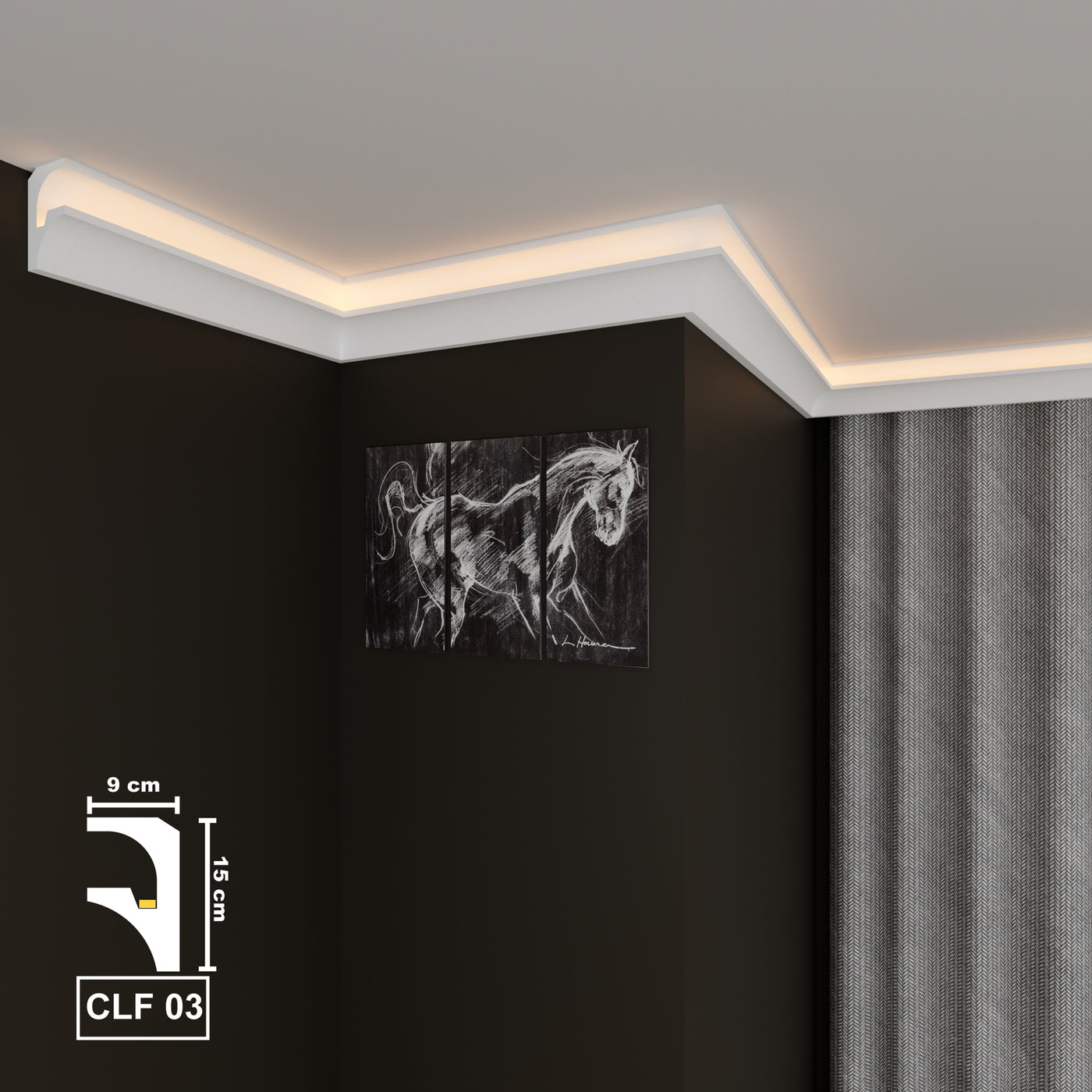 Led Coving Cornice Moulding Ceiling Decoration CLF03 | DeconilUk